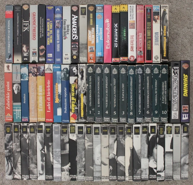 LOTTO 65 VHS,VIDEOCASSETTE,DA Collezione,L'unita,Papa,Potemkin,Fantozzi ...