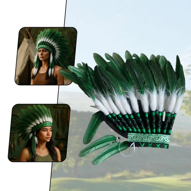 INDIAN NATIVE CHIEF Headdress Decorative Stage Performance Handcrafted ...