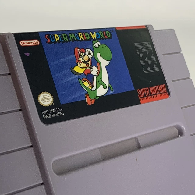 SUPER MARIO WORLD - Original and Authentic SNES Super Nintendo Game ...