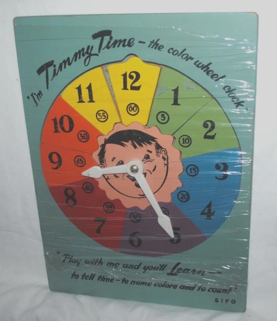TIMMY TIME, THE Color Wheel Clock, teaching wood puzzle, Sifo, vintage ...