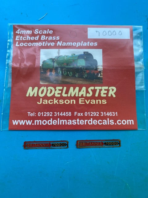 NEW JACKSON EVANS NAME PLATES For BR STANDARD CLASS 7 70000 BRITANNIA £ ...