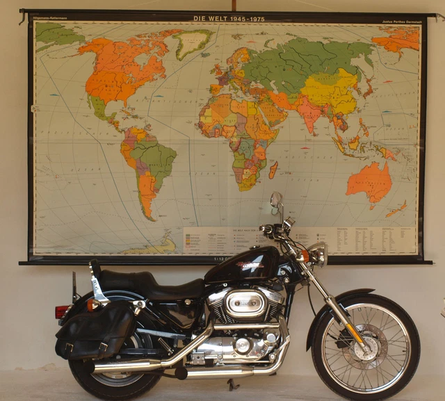 SCHOOL WALL MAP Beautiful Old World Map 1945-1975 269x166 Vintage World ...