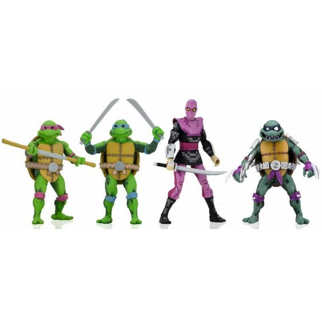 TEENAGE MUTANT NINJA Turtles En Time Figurine Set(4) Series 1 NECA EUR ...