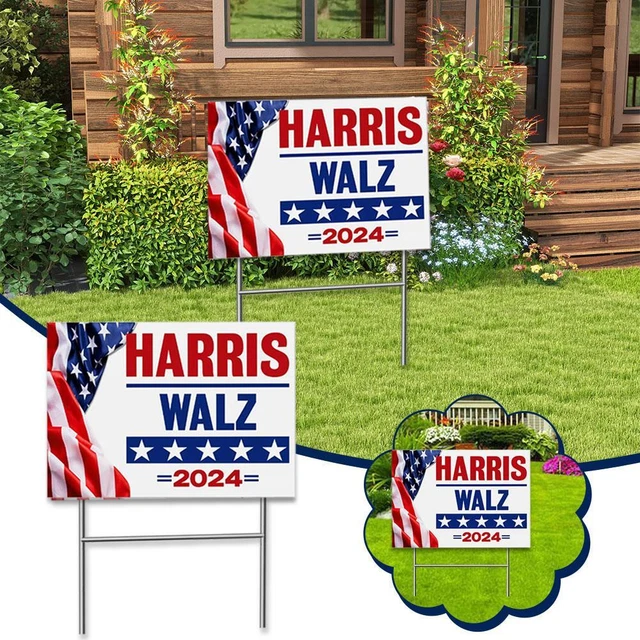 KAMALA HARRIS TIM Walz Yard Lawn Sign 2024 American Garden Election C ...