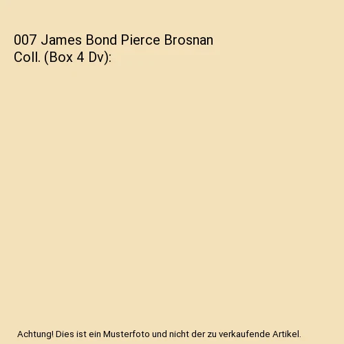 007 JAMES BOND Pierce Brosnan Coll. (Box 4 Dv) EUR 16,46 - PicClick FR