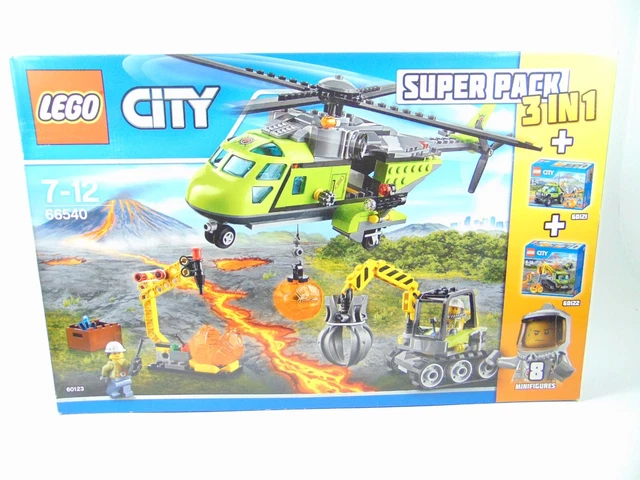 LEGO CITY SUPER pack 3 en 1 volcan set 66540 ( 60121 + 60122 + 60123 ...