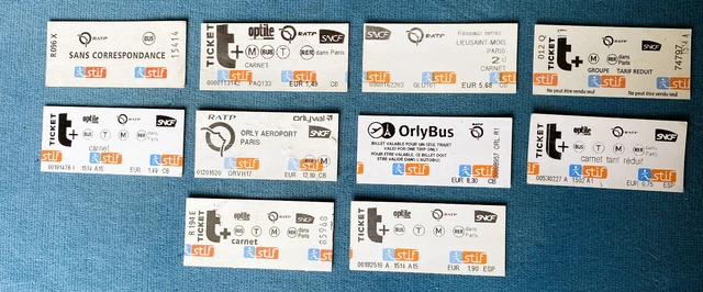 LOT DE 10 tickets RATP BUS N° 3 EUR 15,00 - PicClick FR