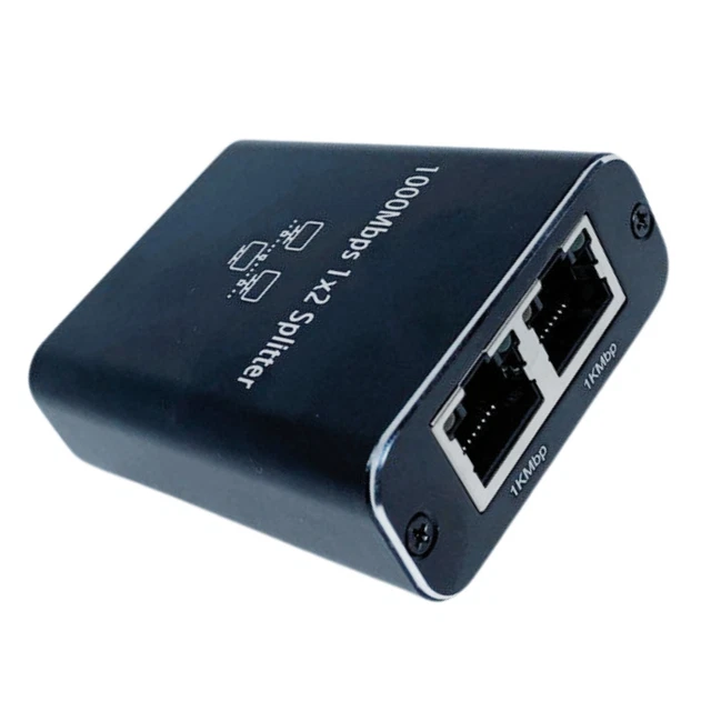 LAN SPLITTER 1 auf 2 Gigabit Ethernet RJ45 Switch 2Port Netzwerk Kabel ...