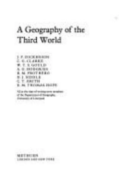 A GEOGRAPHY OF the Third World livre de poche John P., Clarke, C. G. D ...