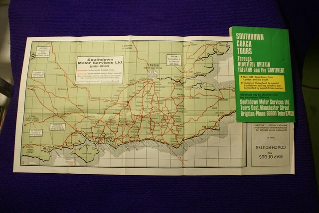 SOUTHDOWN BUS COACH Transport Timetable Route Map West Sussex Edition ...