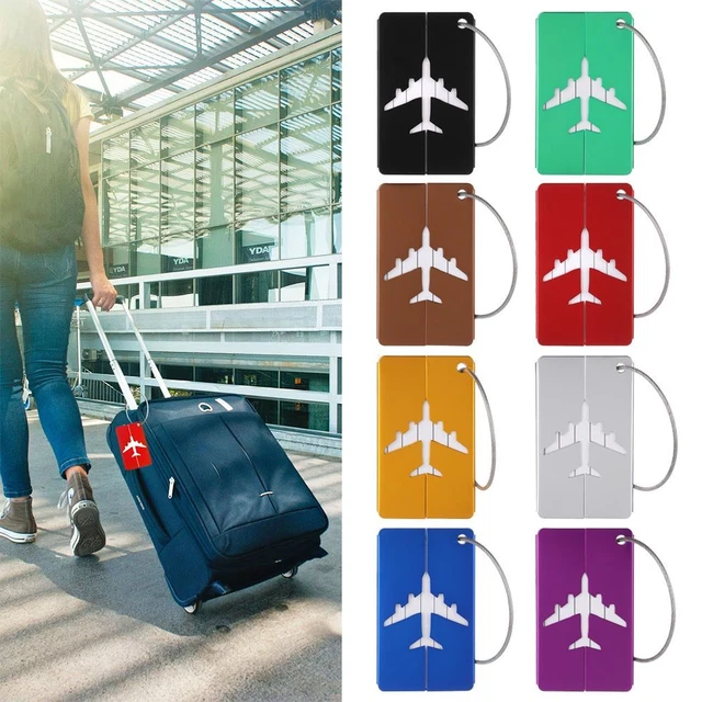 METAL ALUMINIUM SUITCASE Labels Bag Tag Labels with Ropes Travel ...