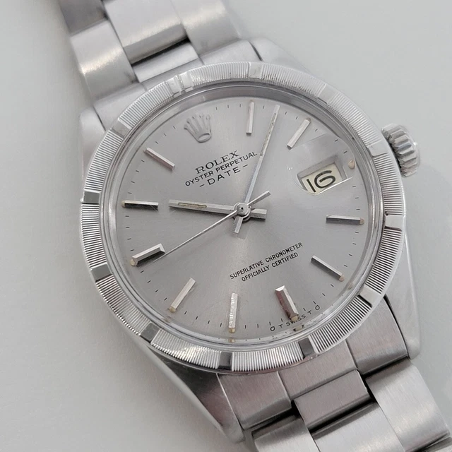 DA UOMO ROLEX Oyster Perpetual Data 1501 Automatico W Carta 1970s All ...