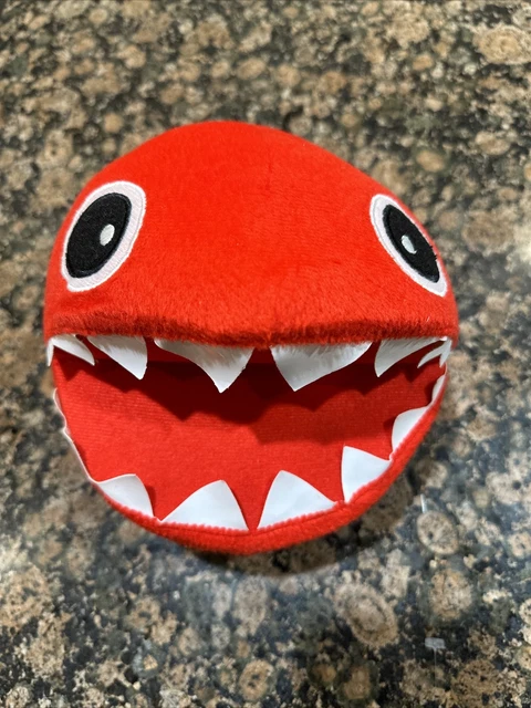 RED CHAIN CHOMP Super Mario Bros Plush 8" Nintendo Very Rare Open Mouth ...