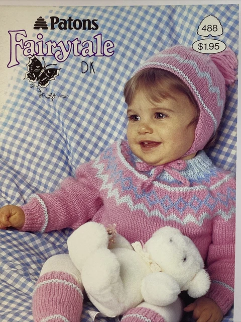 PATONS KNITTING PATTERNS Book No. 488 Fairytale DK Baby Sets Hats ...