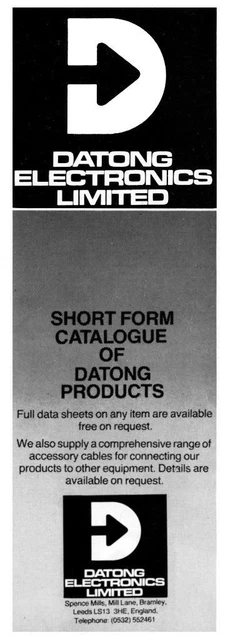 DATONG ELECTRONICS CATALOGUE 1985 amateur shortwave radio accessories £ ...