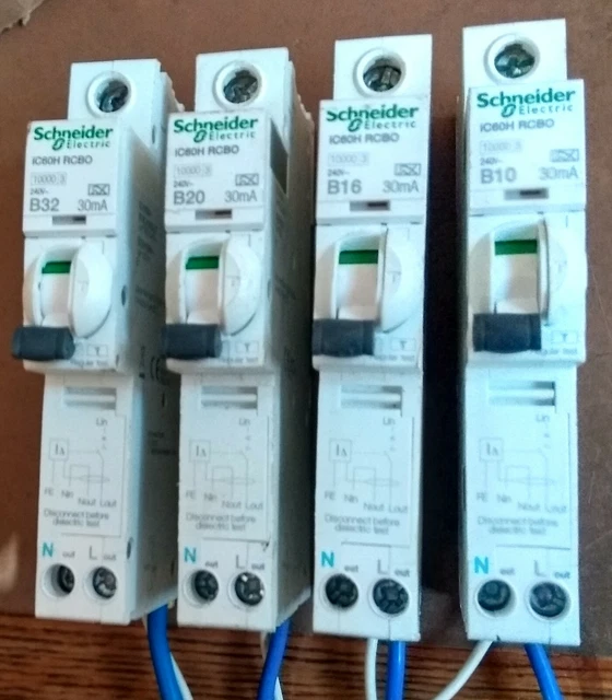 SCHNEIDER ACTI 9 iC60H RCBO 30mA 40, 32A, 20A, 16A, 10A Type B ! Live ...