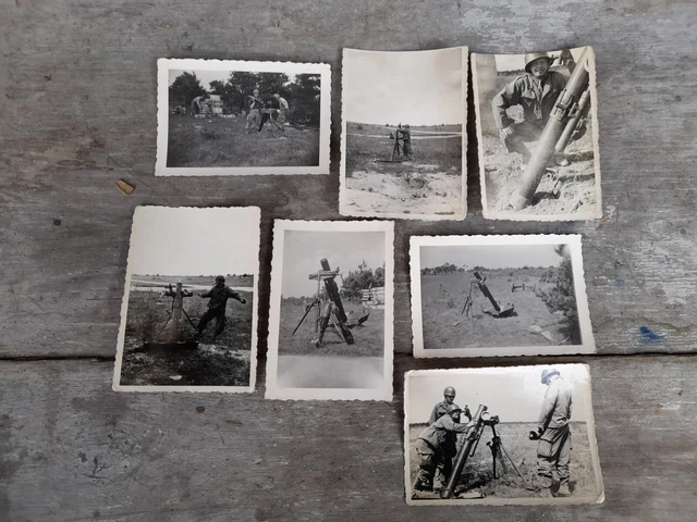LOT PHOTOS MILITAIRES mortier artillerie US ww2 années 1950 Mourmelon ...