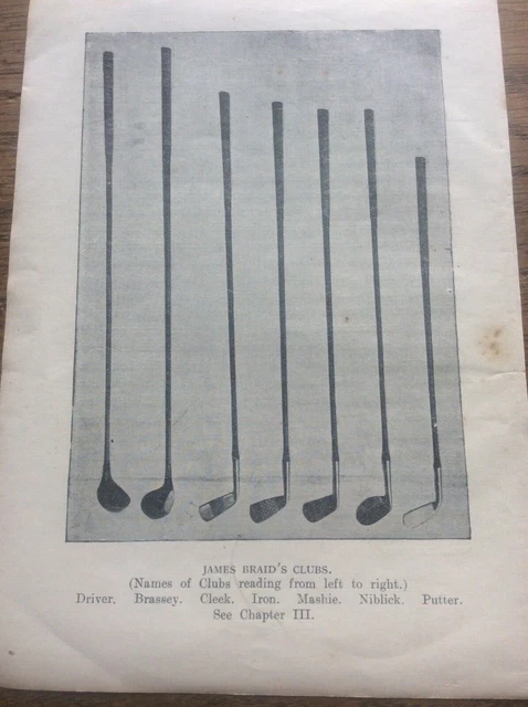 ANTIQUE GOLF MEMORABILIA Golfing Photo Print James Braids Clubs Brassey ...