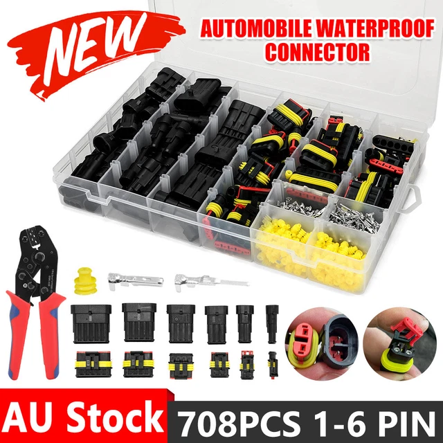 708PCS 1-6 PIN Automotive Waterproof Car Auto Electrical Wire Connector ...