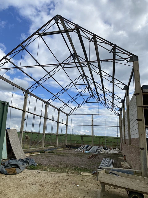 CONCRETE FRAMED WITH galvanised trusses Farm Agricultural Building Shed ...