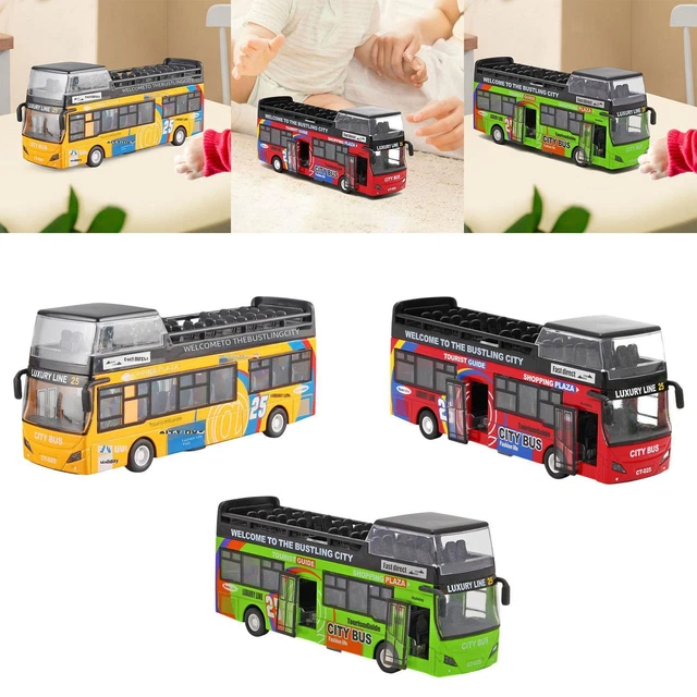 DOUBLE DECKER BUS Toy with Lights and Sounds Pull Back £16.92 - PicClick UK