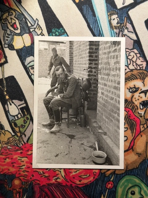 PHOTO WW2 OFFICIER Allemand Wehrmacht Fait Une Pause À Roye Somme ...