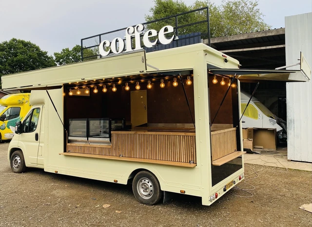 CATERING CONVERSION LOW loader box van burger fish and chips promo ...