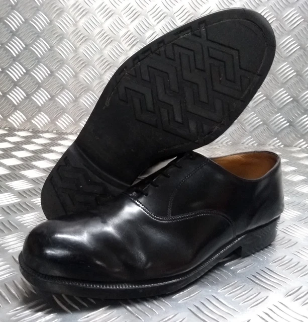BLACK PARADE SHOE Genuine British Military Type Plain Toe Cap DMS Sole ...