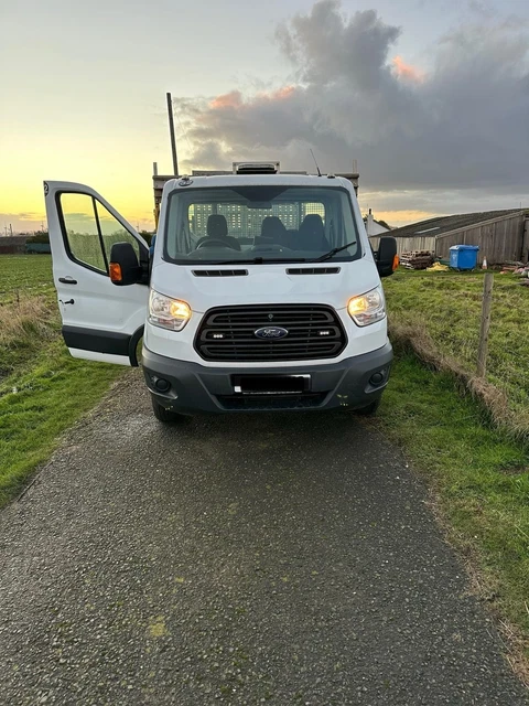 2016 FORD TRANSIT 350 Flatbed Drop side With Hydrologic Tail Ramp Van £ ...