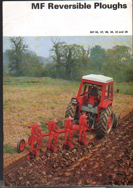 1970 MASSEY FERGUSON Reversible Tractor Ploughs Brochure Leaflet £13.50 - PicClick UK