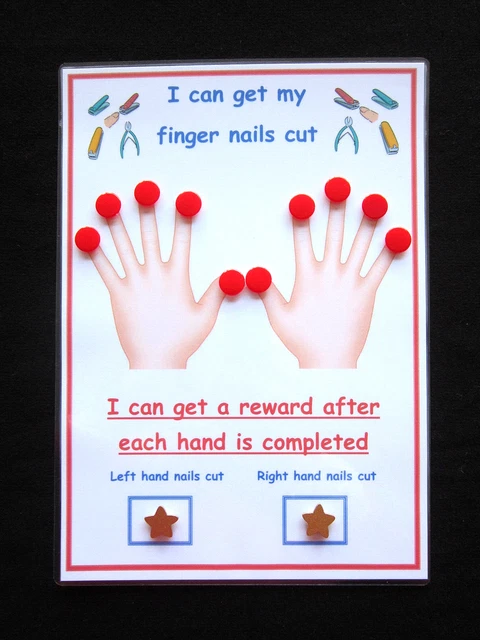 GETTING FINGER NAILS CUT REWARD CHART -ADHD Autism SEN PECS Visual ...