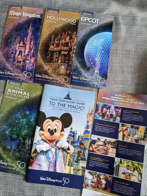 2022 WALT DISNEY World Theme Park Guide 4 Maps 50th Anniversary +Take ...