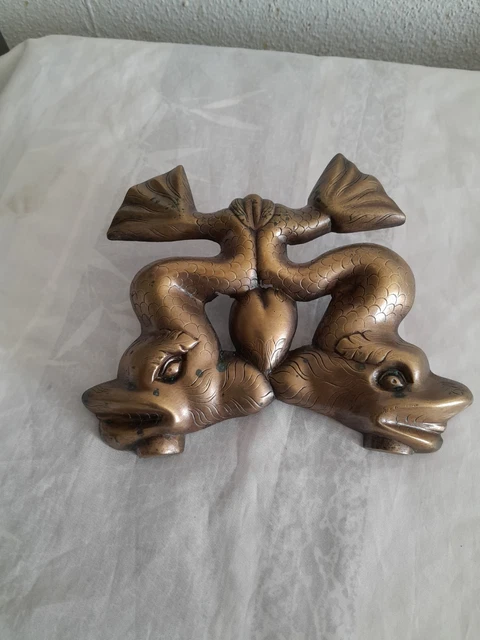 ANCIENNE SCULPTURE EN Bronze Double Poisson A Voir EUR 95,00 - PicClick FR