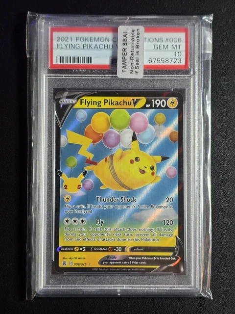 POKEMON CARD FLYING Pikachu v 006/025 Celebrations Ultra Rare PSA 10 ...