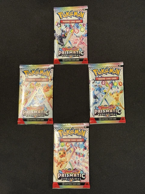 PRISMATIC EVOLUTIONS PACK Art Set. Four Booster Packs Total. All ...
