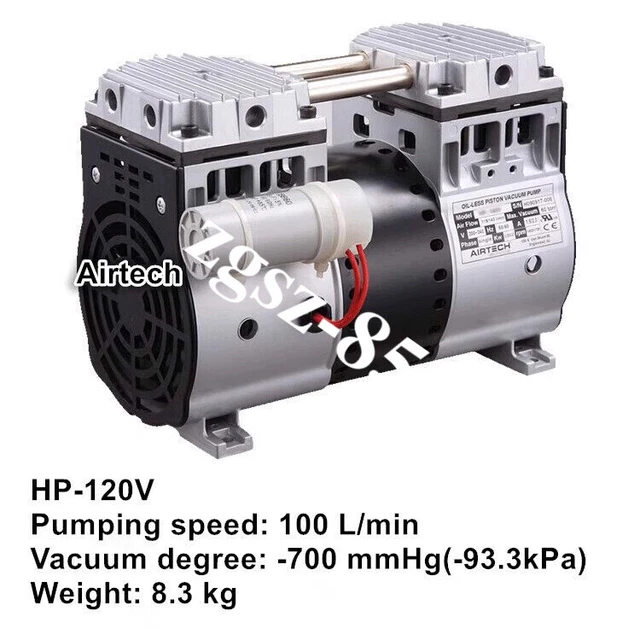 AIRTECH VACUUM PUMP HP-120V 200-240V 100L/min -700mmHg/-93.3kPa FedEx ...