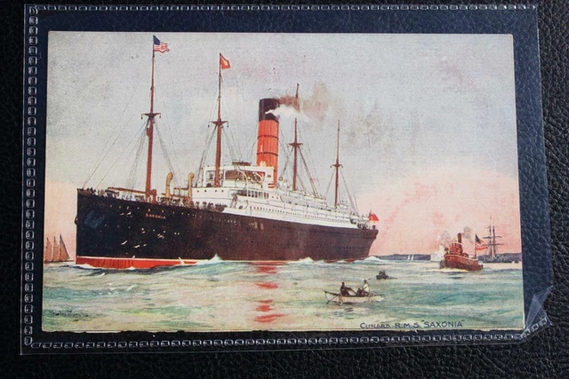 CUNARD LINE POSTCARD Company Issued Postcard Rms Saxonia £20.00 ...