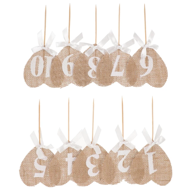 RUSTIC TABLE NUMBER Holders for Weddings Burlap Numbers Highlight Decor ...