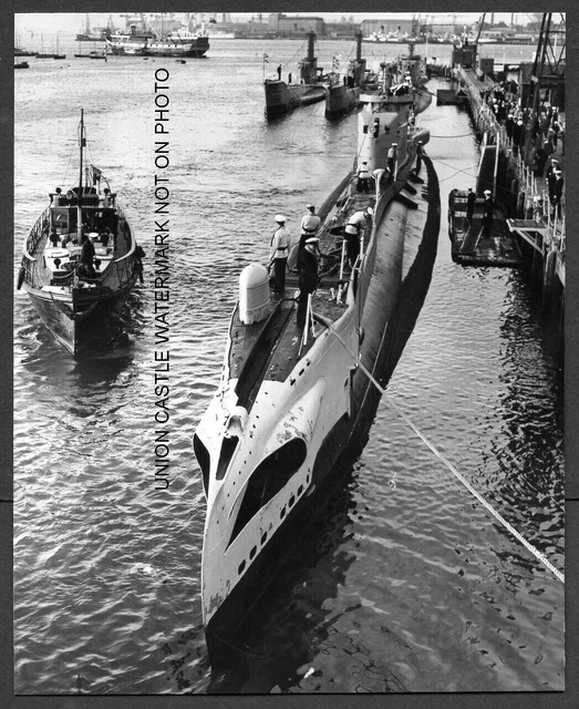 LARGE PHOTO ROYAL Navy Submarine Hms Tally Ho Gosport Arriving From ...