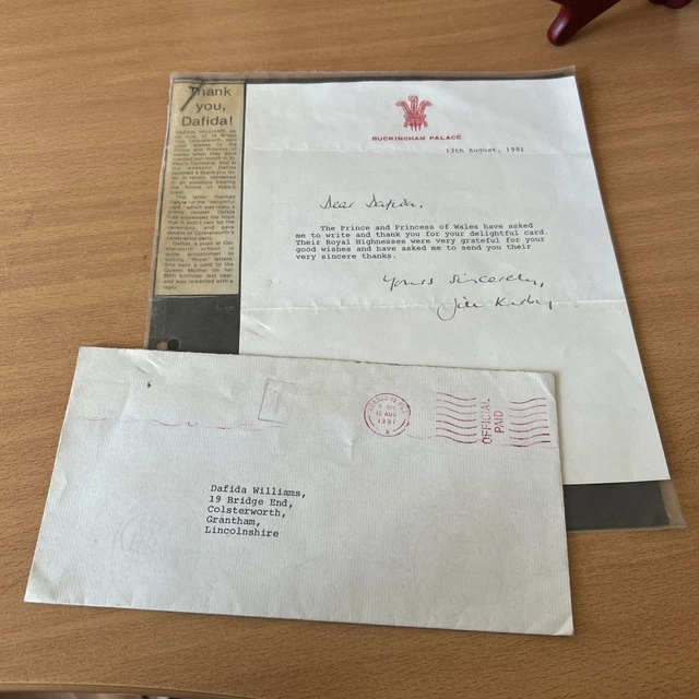 ORIGINAL LETTER & Envelope From Buckingham Palace £4.99 - PicClick UK