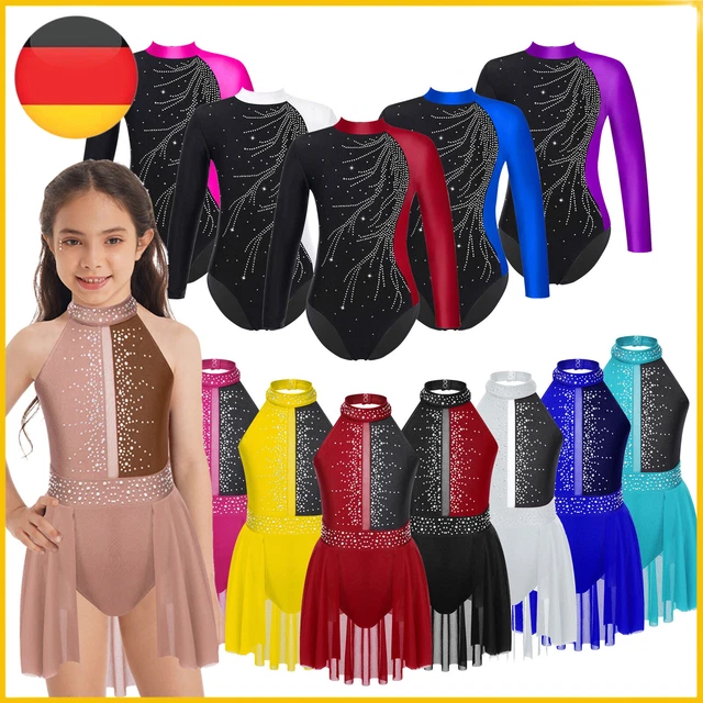 KINDER TURNANZUG GYMNASTIKANZUG Mädchen Trikot Leotard Gymnastikbody ...
