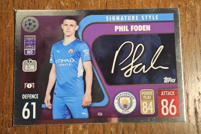 TOPPS MATCH ATTAX 2021/22 Phil Foden Signature Style Card #436 ...