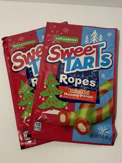 SWEETARTS ROPES SOFT Chewy Twisted Holiday Punch 2 Lot American Candy ...