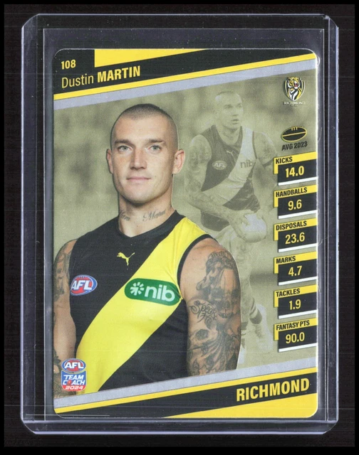 AFL 2024 TEAM Coach Silver Richmond Dustin Martin 108 Football Card CB ...