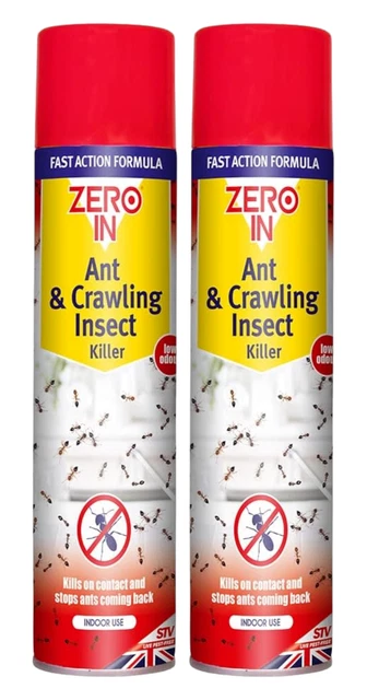 ANT & CRAWLING Insect Killer Spray Fast Acting Indoor Outdoor STV 300ml ...