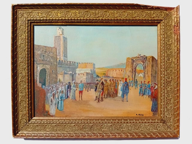 ANCIEN TABLEAU ORIENTALISTE militaires à ALGER peinture Armand ASSUS - Maghreb EUR 560,00 ...