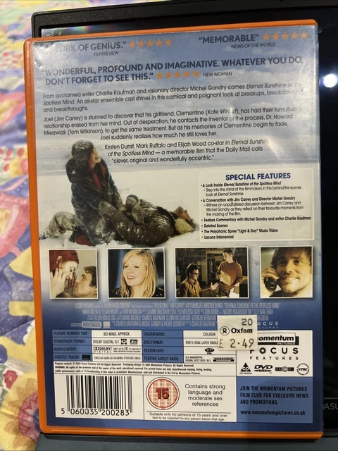 ETERNAL SUNSHINE OF The Spotless Mind (DVD, 2004) £2.79 - PicClick UK