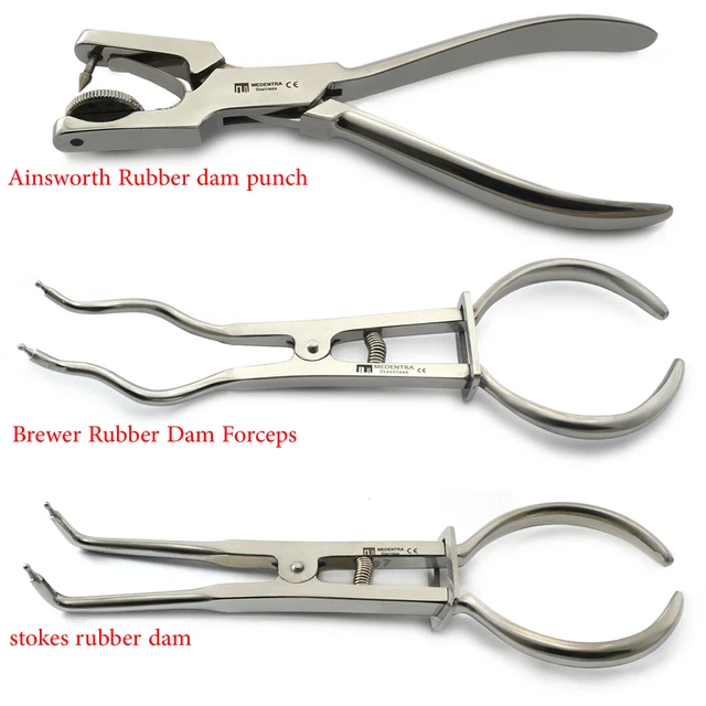 RESTORATIVE RUBBER DAM Kit Ainsworth Punch Hole Plier Brewer Stokes ...