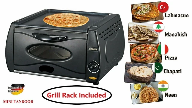MINI TANDOOR OVEN Lahmacun Manakish Pizza Chapati Roti Naan Bread Maker ...