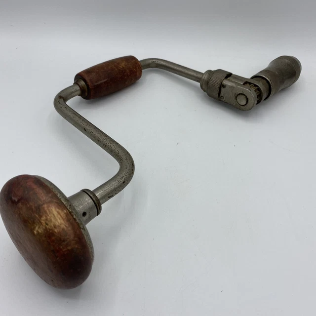 VINTAGE MILLERS FALLS #1710 Ratcheting Hand Auger Bit Brace Drill Made ...
